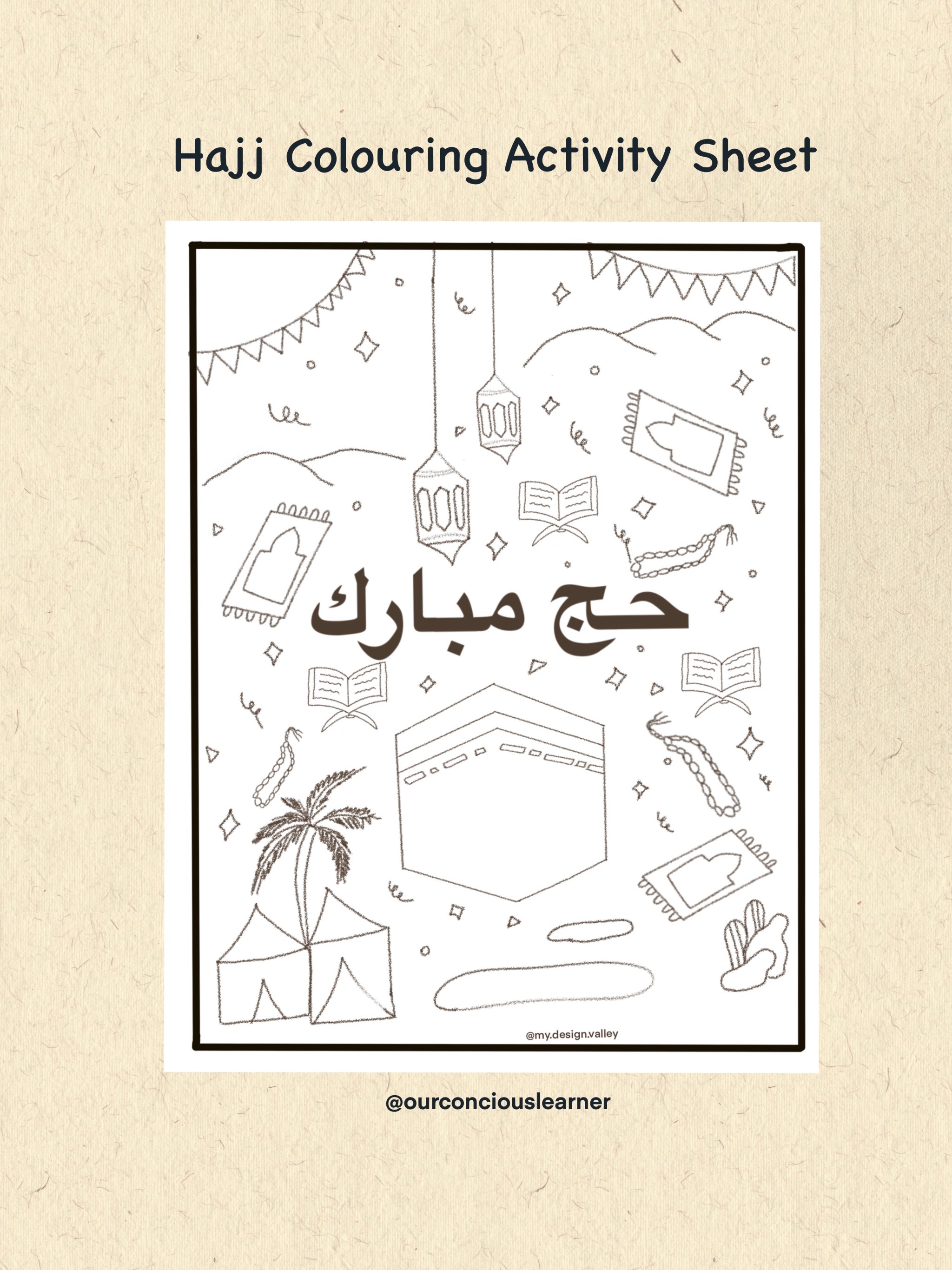 Hajj Colouring Activity Sheet Freebie – Our Concious Learner